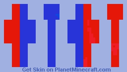 Blue and red Minecraft Skin