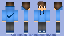 blue Jacket gamer Minecraft Skin
