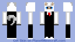White cat in a suit Minecraft Skin