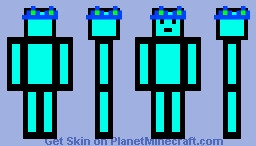 Cartoon Blue With Blue Crown Minecraft Skin
