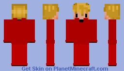 blone guy in a red suit Minecraft Skin