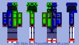 Hive Styled Green/Blue EnderMan Gamer Minecraft Skin