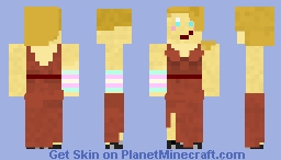 Red Dress Girl w/ trans flag Minecraft Skin