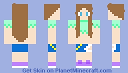 Cute mint girl top updated Minecraft Skin