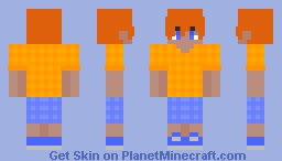 orange hair gamer (summer themed) Minecraft Skin