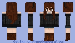 Off the shoulder brunette Minecraft Skin