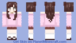 Brunette with pink sweater Minecraft Skin