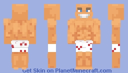 Muscley bald man with the heart print shorts Minecraft Skin