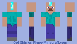Steve With Cyan Mohawk Minecraft Skin