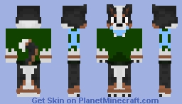 Border Collie (Green Hoodie with Sky Blue Bone Sleeves and Sky Blue ...