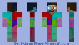 4 Corners Inverted (Hue Rotated) Steve Minecraft Skin