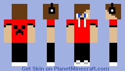 Gamer Left Hair Going Down Minecraft Skin