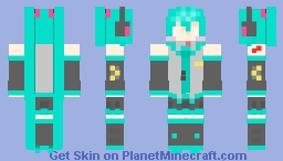Shocked Hatsune Miku Minecraft Skin