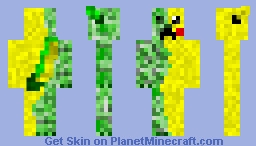 Updated Creepachu a Pikachu Creeper Minecraft Skin