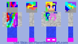 Splash Rainbow Hair Girl Minecraft Skin