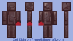 netherite block with a cool gauntlet (redstone infused) Minecraft Skin