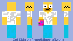 Homer Simpson with Donut as Overlay Minecraft Skin
