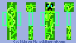 glass armed long legged creeper Minecraft Skin