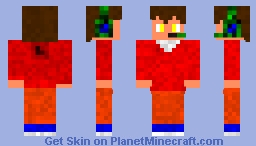 Chico de suéter rojo Minecraft Skin