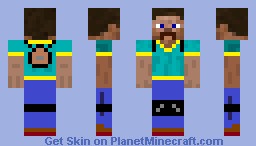 Explorer Steve w/ Handlebar Mustache Minecraft Skin