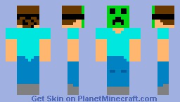 Steve Creeper Mask (block colours) Minecraft Skin