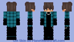 Cyan Shirt Boy (Team 3/3) - MINERROR Minecraft Skin