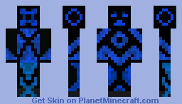Blue Black Digital Textured Minecraft Skin