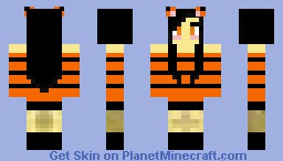 Black hair girl/Tiger skin Minecraft Skin