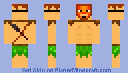 Tribal Warrior w/ a spear and a mask Minecraft Skin