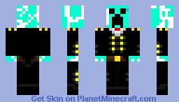 A super-charged creeper in a suit. Minecraft Skin