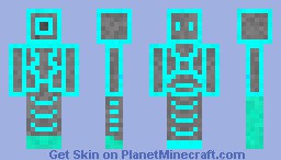 Neon Blue Robot (Boy) Minecraft Skin