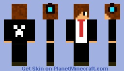 A simple man in a suit with a creeper on the backside Minecraft Skin
