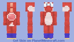 Yoshi's Woolly World - Red Yarn Yoshi Minecraft Skin