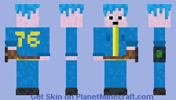 Fallout 76 Vault Boy with Light blue Hair Minecraft Skin