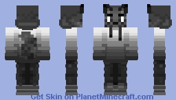 Black & White wolf Minecraft Skin