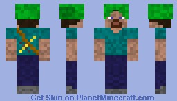 Steve wearing a creeper helmet Minecraft Skin