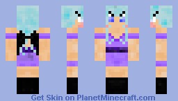 Blue haired Fallen Angel Minecraft Skin