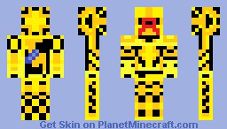 Yellow Knight With Diamond Sword Minecraft Skin