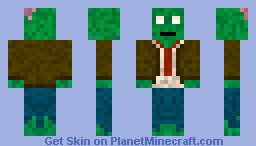 Cartoon Zombie (looks better in 3D) Minecraft Skin