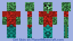 Red Shirt Zombie Minecraft Skin