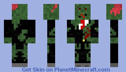 zombie 3d eyes and mouth in suit with brain Minecraft Skin