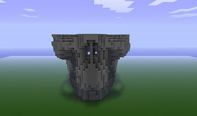 Large Minecraft sculpture Proposal skull. Minecraft Map