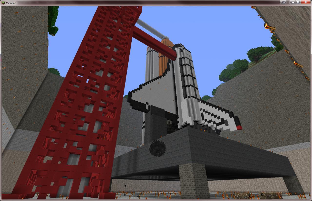 1:1 Scale Space Shuttle on Launch Pad Minecraft Map
