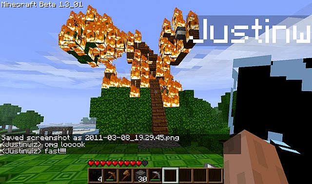 burning a tree house Minecraft Blog