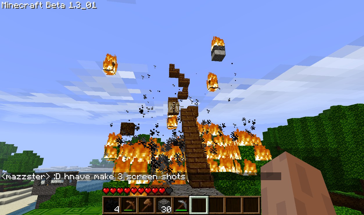 burning a tree house