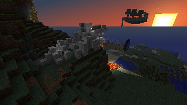 skeletal dragon with lava Minecraft Map