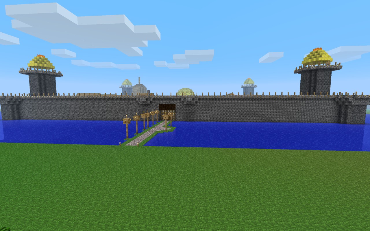 Walled city on an island Minecraft Map