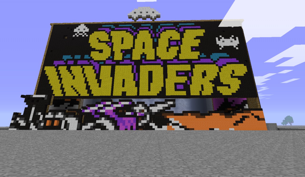 Working Space Invaders cannon game Minecraft Map