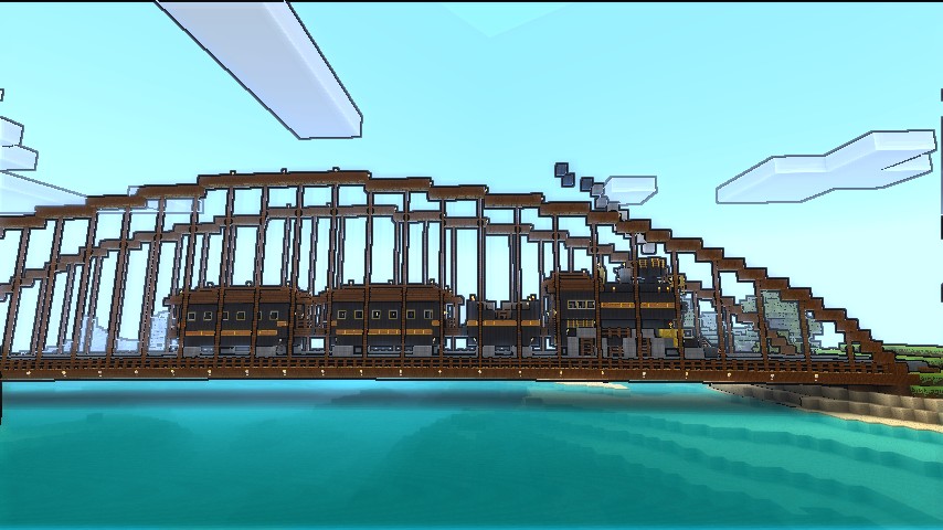 Train on a Bridge and Train Station Minecraft Map