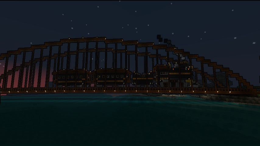 Train on a Bridge and Train Station Minecraft Map